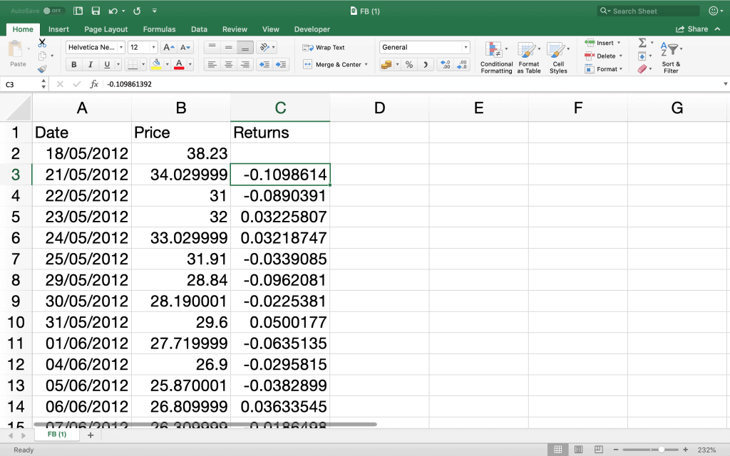 How To Calculate Stock Returns Manually On Excel And On Python How To Calculate Stock Returns Manually On Excel And On Python